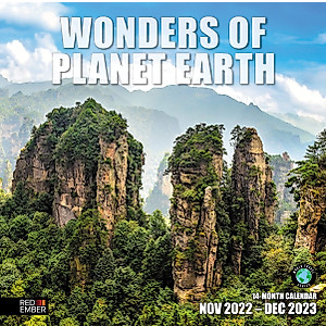 RED EMBER Wonders of Planet Earth 2023 Hangable Monthly Wall Calendar | 12" x 24" Open | Thick & Sturdy Paper | Giftable | Absolutely Astounding