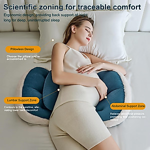 pobopobo Pregnancy Pillows for Sleeping, Faux Fur Luxury Maternity Pillow Support for Pregnant Women, Pregnancy Must Haves, Side Sleeper Pillows for Adults (Grey)