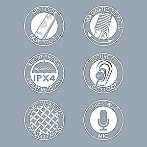 BoomPods Retrobuds in-Ear Headphones - Best Wireless Bluetooth Workout Custom Fit Earbuds, Perfect for Running, Jogging, Exercise, and for Listening for Your Commute (Ice Blue)