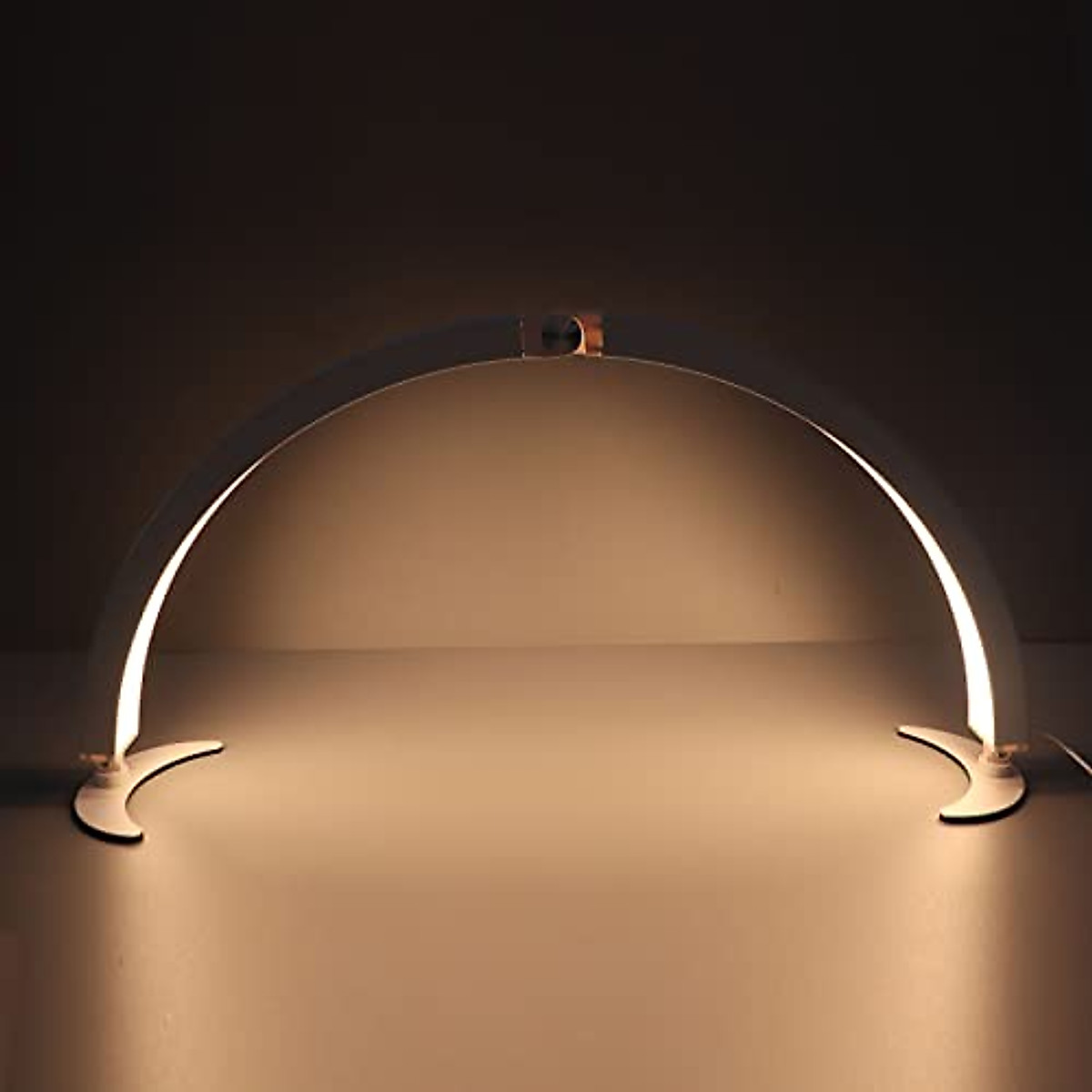Half Moon Nail Desk Lamp, 40W 28in 2000LM Dimmable LED Half Moon Table Lamp Manicure Lamp with Remote for Beauty, Skincare, Lashes, Eyebrows, 3200K‑5600K, 7 Color, 10 Brightness (US Plug)