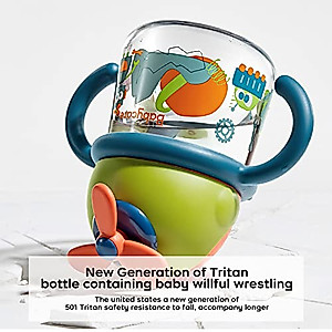 bc babycare Sippy Cup for Baby, No Spill Windmill Sippy Cups for Toddlers, Breakproof Tritan Toddler Sippy Cups with Silicone Soft Tip Straw and Handles for Infant, BPA Free 8.8oz