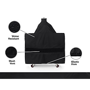 Covermates Kamado Cart Grill Cover - Weather Resistant Outdoor Cover, Protects Big Green Egg Large Table and Round Grills Outdoor, Classic 12-Guage Vinyl, Cart 47W x 28D x 46H, Black