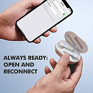 Thohia Wireless Earbuds, Bluetooth Earphones Wireless Charging/Type-C, Hi-Fi Stereo&Silicone Ear-Cap,White Wireless Earphones Bluetooth, Bluetooth Earbuds for iPhone Android,Touch Control, 3 Modes