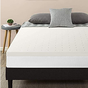 Best Price Mattress 2 Inch Ventilated Memory Foam Mattress Topper, CertiPUR-US Certified, Twin XL, White