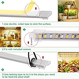 Grow Lights Strip Full Spectrum Cabinet Lights Grow Plant Light with 4/8/12H Auto On/Off Timer,384 LEDs 10 Brightness Grow Bar Strips Sunlike Grow Lamp for Indoor Plants 8 Pack