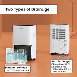 Fehom 80 Pints Dehumidifier Most Efficient Energy Star - 5,000 Sq. Ft. Dehumidifier for Basement with Drain Hose and 1.06 Gal Water Tank, Smart Dehumidifiers for Home, Large Rooms(JD025L-80)
