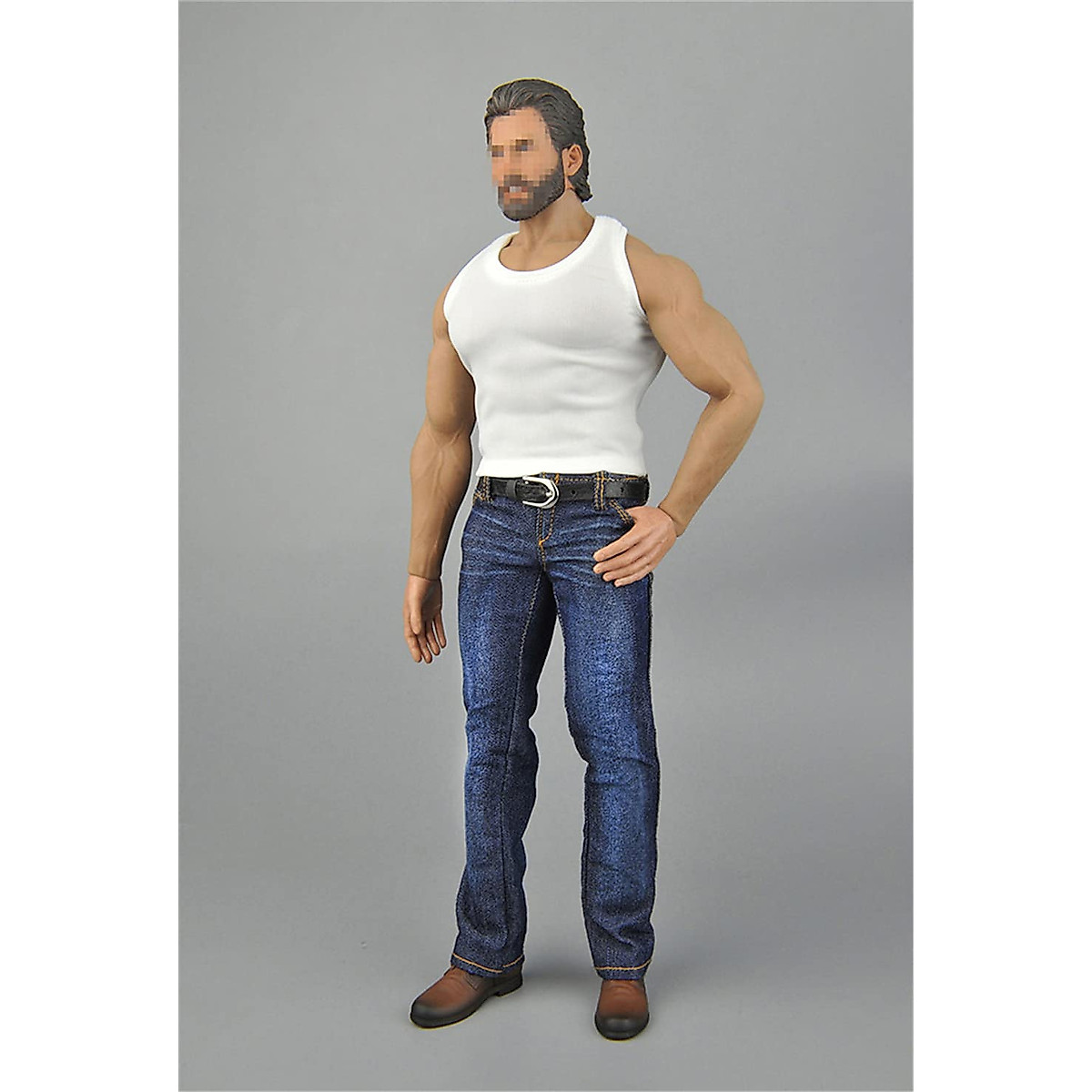 HiPlay 1/6 Scale Figure Doll Clothes, Suit, Shirt+Pants+Belt+Shoes Outfit Costume for 12 inch Male Action Figure Phicen/TBLeague M33 CM083(A:White)