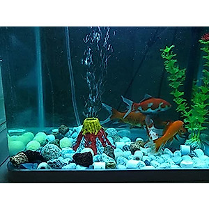 Koutao4q Aquarium Volcano Decor, Fish Tank Volcano Bubble Maker with Air Bubble Stone,Aquarium Underwater Landscape, Add More Oxygen for Aquarium Fish Tank Betta Shrimp Tank (Small)