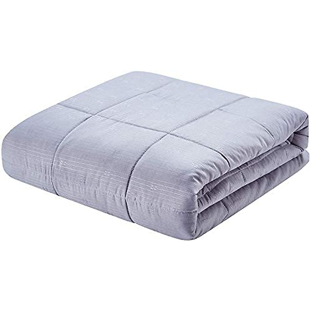 Qusleep Heavy Blanket in Jacquard Woven-New Stripe Pattern in Matte Grey for Adults and Kids (Floral Stripe, 48“72” - 15LB)