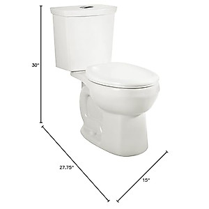 American Standard 2889518.020 H2Option Siphonic Dual Flush Normal Height Round Front Toilet with Liner, White, 2-Piece