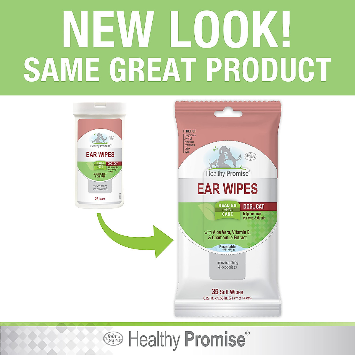 Four Paws Healthy Promise Pet Ear Wipes 35 Count