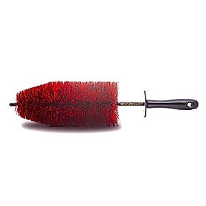 EZ Detail Brush Big - Red - Wheel Rim Cleaner for Cars, Bike, Trucks, Motorcycle, and Other Vehicles. Non-Scratch Auto Detailing Tool, Easily reaches Nook and Crannies