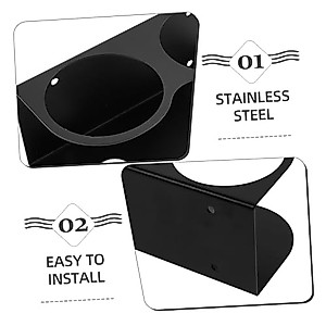 Spray Bottle Holder Hook Spray Bottles Wall Hanging Storage Racks Spray Bottle Hanger Spray Bottle Mounting Bracket Spray Bottle Wall Mount Wall Bracket Black Stainless Steel Gatuida