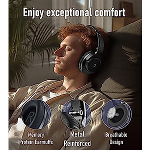 Headphones Wireless Bluetooth 70 Hours Playtime Bluetooth Headphones with Microphone,3EQ Modes,Over-Ear Headphones HiFi Stereo Foldable Lightweight,Deep Bass for Home Traver Work PC/Callphones