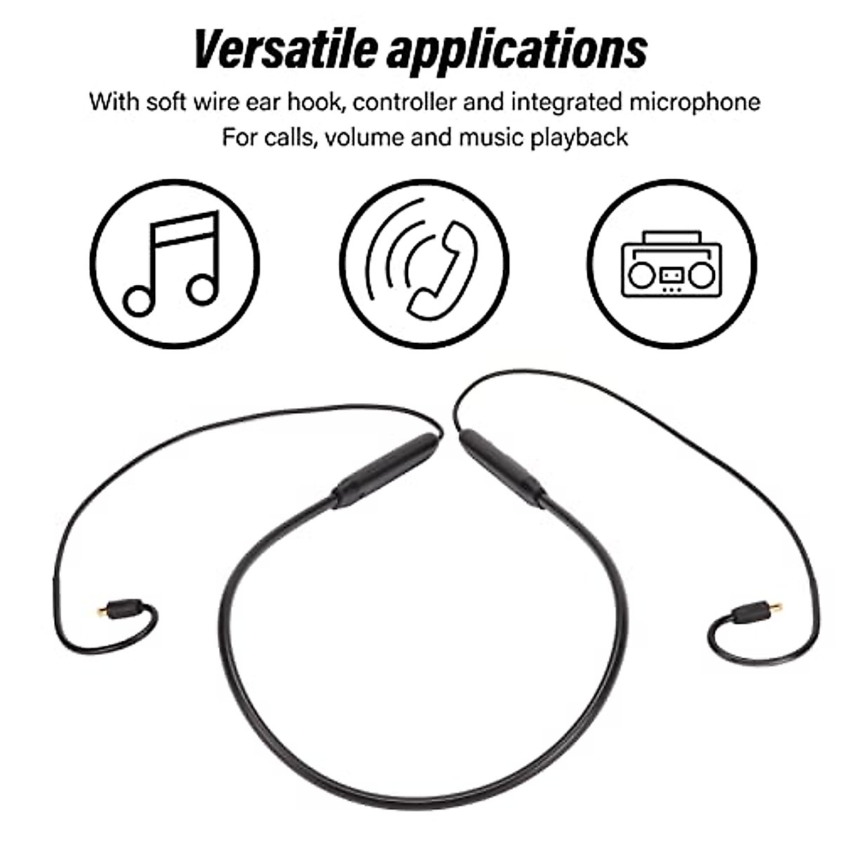 Earphone Adapter Cord, Earphone Wireless Upgrade Cable Low Latency Codec HiFi Lossless Sound for E50 for E40 for LS400 for LS200