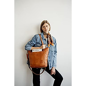 BERLINER BAGS Vintage Leather Shoulder Bag Verona, Large Handbag for Women - Brown