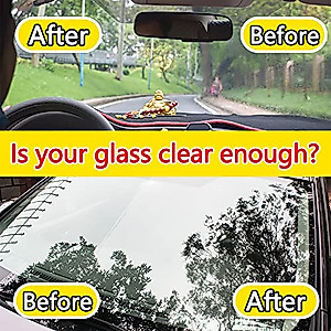 Car Glass Oil Film Cleaner - Glass Film Removal Cream with Sponge - Glass Oil Film Removing Paste - Car Windshield Oil Film Cleaner - Glass Stripper Water Spot Remover - Glass Oil Film Remover (2PCS)