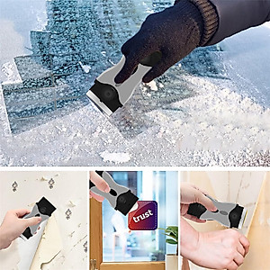 Scraper Tool Set 2 Pack Double Edge Multi-Purpose Scraper Cleaning Tool with 20Pcs Replacement Part Plastic Paint Glass Scraper for Removing Windows Stickers Labels