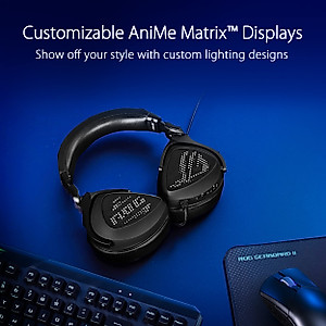 ASUS ROG Delta S Animate Gaming Headset | Customizable AniMe Matrix LED Display, AI Noise-Canceling Mic, Hi-Res ESS 9281 Quad DAC, Lightweight, USB-C, For PC, Mac, PS5, Switch and Mobile Devices,Black