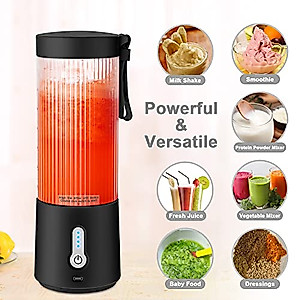 Personal Portable Blender, Mini Blender For Shakes and Smoothies, 15oz Multifunction Juicer Cup For Travel, Kitchen, Camping, Gym, Office