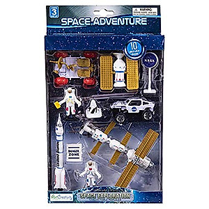 ArtCreativity 10 Pc Space Explorer Toy Kit, Pretend Play Set with Astronaut Figurines, Robotic Exploration Truck, Diecast Metal Vehicle, NASA Sign and More, Best Gift for Exploring Boys and Girls