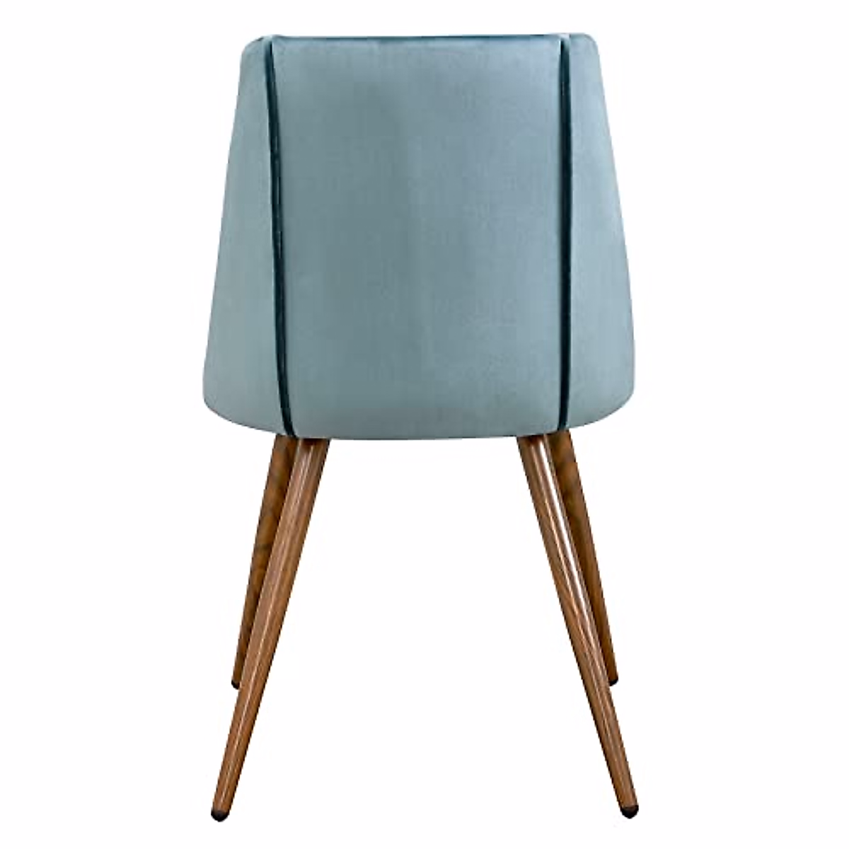 Fangflower Accent Velvet Dining Armless Chairs Set of 2, Mid Century Modern Upholstered Side Seat with Metal Legs for Living Room Kitchen Lounge Farmhouse, Lake Green