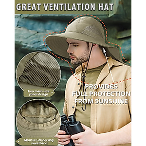 Neck Flap Sun Hat with Wide Brim, UPF 50+ Hiking Safari Fishing hat for Women Men, Sun Protection Hat for Summer Adventures Olive