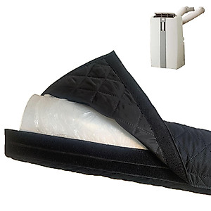 DETTELIN Portable Air Conditioner Hose Wrap, Energy Saving Insulated AC Hose, Fit for 5" & 6" Diameter Exhaust Hose, Silver Black