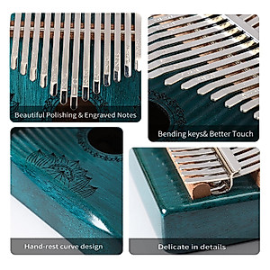 Kalimba Thumb Piano 17 Keys, Portable Mbira Finger Piano Gifts for Kids and Adults Music Instrument Thumb Pianos - 17 Keys Green