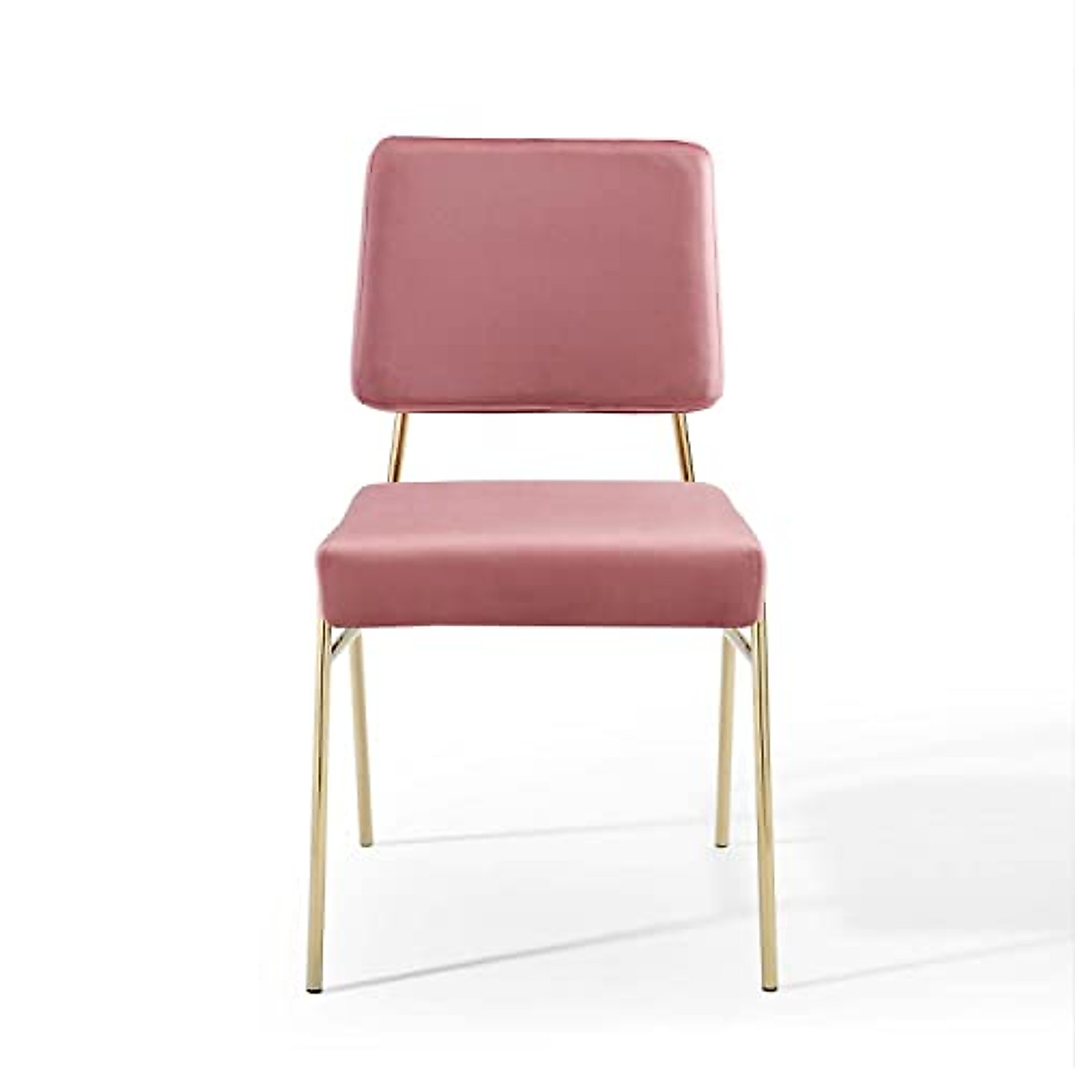 Modway Craft Performance Velvet Dining Side Chair, Gold Dusty Rose