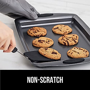 Gorilla Grip Silicone Nonstick Spatula, Heat Resistant, Soft Touch Slip Resistant Rubber Handle, BPA Free Nonscratch Kitchen Cooking Flipper, Mixing Spoon, Stainless Steel Spatulas, 11.6 In, Black