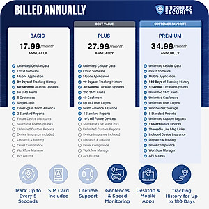 Brickhouse Car Trackers for Your Vehicle - Spark Nano 7 GPS Tracker with Magnetic Waterproof Case - Hidden Real-Time 4G LTE Vehicle Finder - GPS Tracking Device for Cars & More - Subscription Required