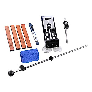 Fixed-Angle Sharpener Kit, Professional Kitchen Sharpening System Kit Knife Polishing Sharpener Tool with 4 Whetstones and Storage Bag for Home Kitchen