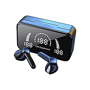 Bzdzmqm Digital Power Display Bluetooth Headset with Private Mode, 2022 True Wireless 5.2 Binaural Waterproof in-Ear Sports Noise Cancellation Earbuds Led Screen Left Right Headphones