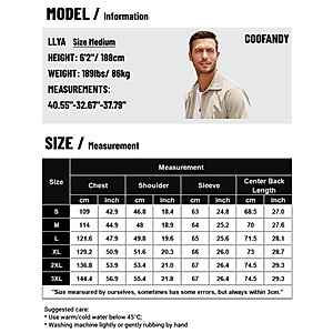 COOFANDY Men's Casual Corduroy Lightweight Jacket Cream Collared Bomber Jacket