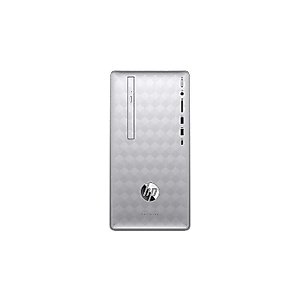 HP Pavilion Desktop Computer, Intel Core i5-9400, 12GB RAM, 1TB Hard Drive, 256 GB SSD, Windows 10 (TP01-0050, Silver), Natural Silver