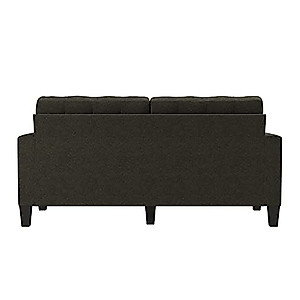 DHP Emily Upholstered Sofa Couch Living Room Furniture, Grey