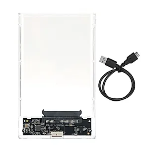 01 Transparent SSD Enclosure, Computer Accessories Plug and Play Transparent SSD Case for Hard Drive for Laptop SSD Solid State Drive