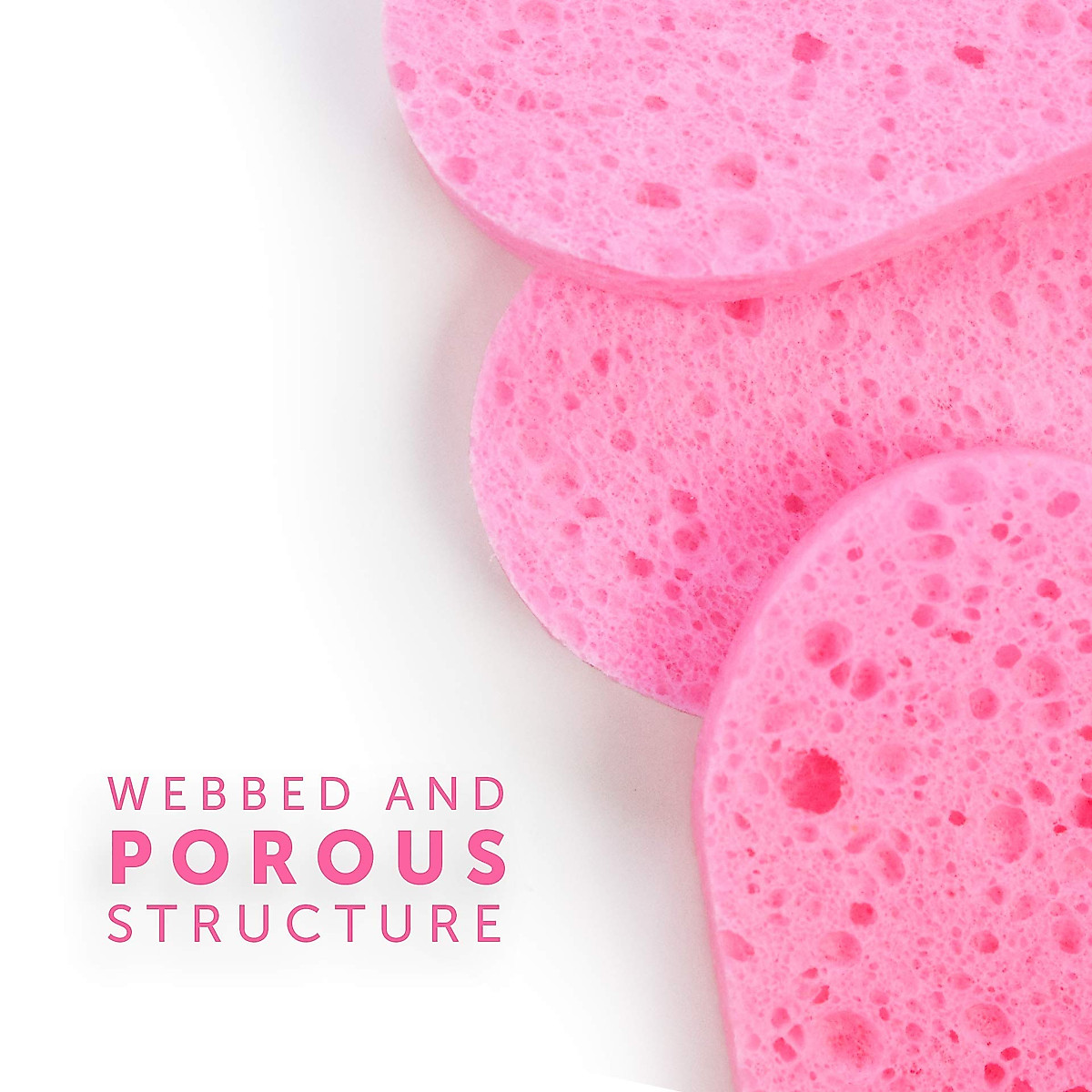 Facial Sponges Compressed Natural Cellulose Sponge for Face Cleansing Exfoliating and Makeup Removal, Professional use Deep Clean - Rejuvv by Fushay (50 Count (Pack of 1))