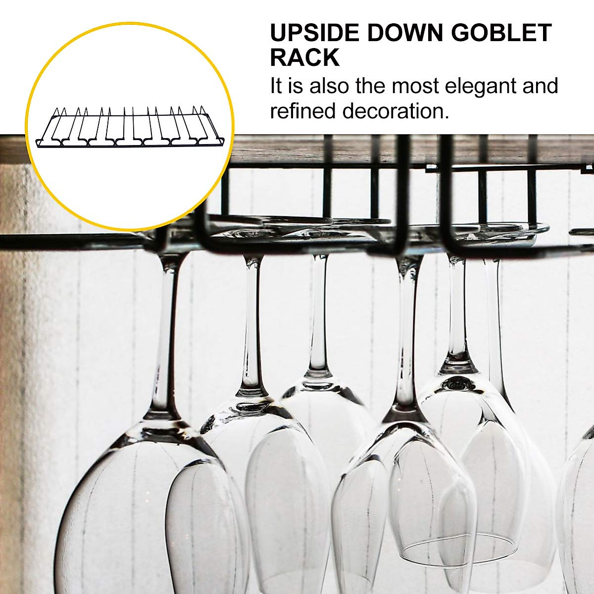 Ipetboom Wine Cup Shelf Wrought Iron Wine Glass Holder Hanging Storage Rack Goblet Holder