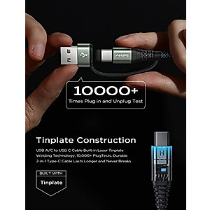 AINOPE USB C Cable Type C Charger Fast Charging 3.1A 10FT iPad Pro Charger Cable Durable Nylon Braided USB A/C to USB-C Cable for iPad Pro/AIR/Mini 6 MacBook Galaxy S23 S22 21 S10 Note