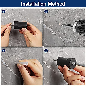 NearMoon Wood Wall Hooks, Natural Wooden Coat Hooks- Modern Handmade Decorative Hat Hooks Wall Mounted, Heavy Duty Rustic Wooden Wall Pegs for Hanging Towel Bag Clothes, 6 Pack (Black)