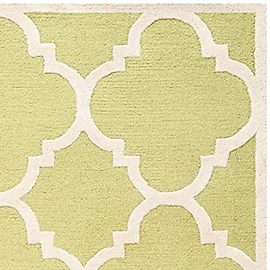 SAFAVIEH Cambridge Collection Area Rug - 9' x 12', Green & Ivory, Handmade Moroccan Trellis Wool, Ideal for High Traffic Areas in Living Room, Bedroom (CAM140T)
