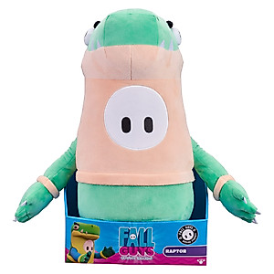 FALL GUYS Moose Toys - Raptor Bean Skin - Official Collectable 18" Large Super Soft Cuddly Deluxe Plush Toys from The Ultimate Knockout Video Game 2 Characters to Collect Series 1, Multicolor (62553)