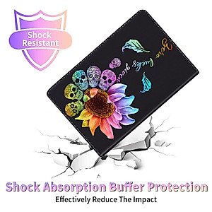 Case for iPad Pro 11 Inch 2022/2021/2020 (4th/3rd/2nd Generation),iPad Air 5th / 4th Generation 10.9 Inch (2022/2020) Case, Durable Shockproof Protective Cover，Sugar Skulls and Sunflowers
