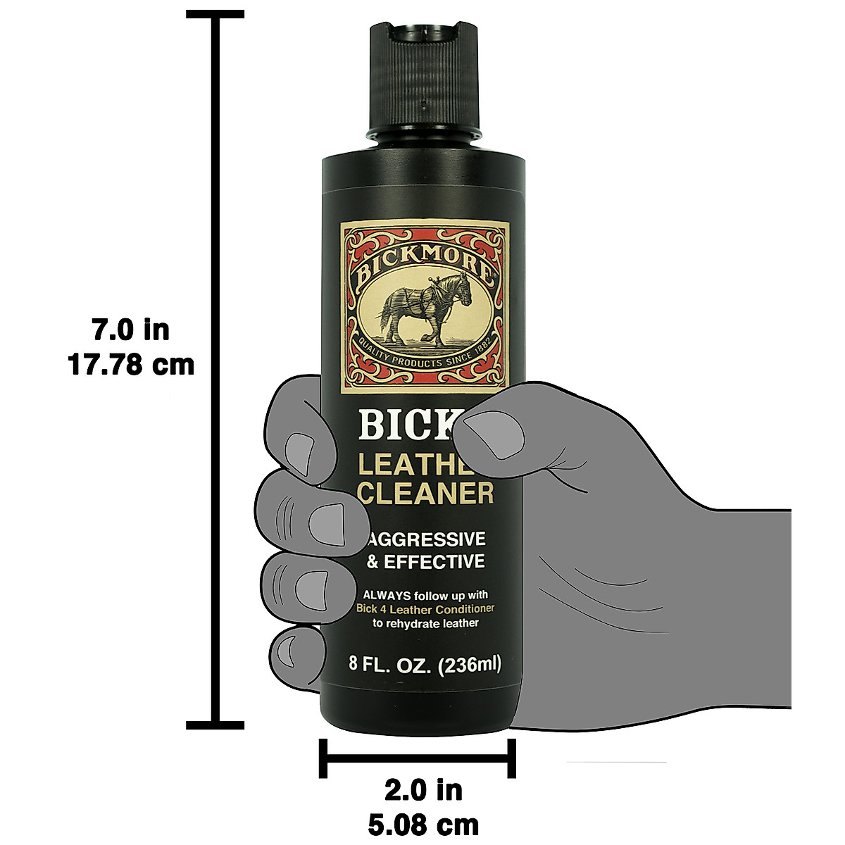 Bickmore Bick 1 Leather Cleaner 8 oz - Clean Dirt, Oil, Sweat, Salt, and Water Stains from All Colored, White, and Black Leather