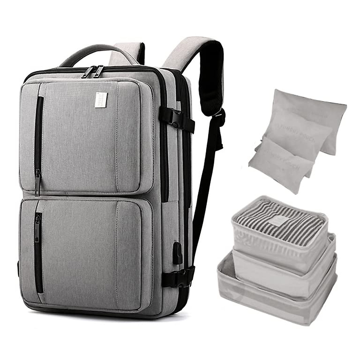 Extra Large Laptop Backpack, 40L Carry on Backpack Airline Approved Travel Backpacks Daypack Business College School Laptop Backpack with 6 Packing Cubes