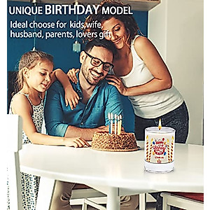 Wishing Candles Big Glass Vanilla Cake Soybean Candles, 60 Hour Cream Scented Birthday Candles, White, 8 Ounces for Birthday Gifts, Parties and Holiday Decorations