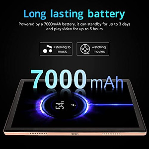 aqxreight Gaming Tablet Gold Color 10.1 Inch 7000mAh HD Tablet for Travel (U.S. regulations)