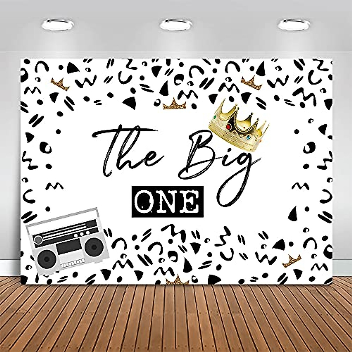 Mocsicka Hip Hop 1st Birthday Backdrop Our Notorious is The Big One Party Decoration Old School Rap The Big One First Birthday Photography Background (7x5ft (82x60 inch))